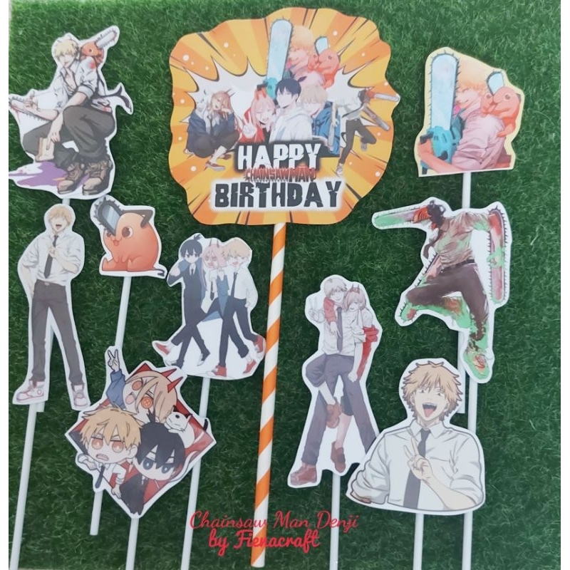 Chainsaw Man Denji Topper Cake with friends | Shopee Malaysia