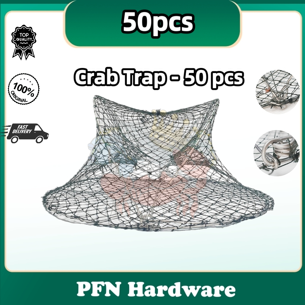 PROMO Bento Crab Trap Net 50PCS Bubu Ketam Foldable Cast Dip Premium ...