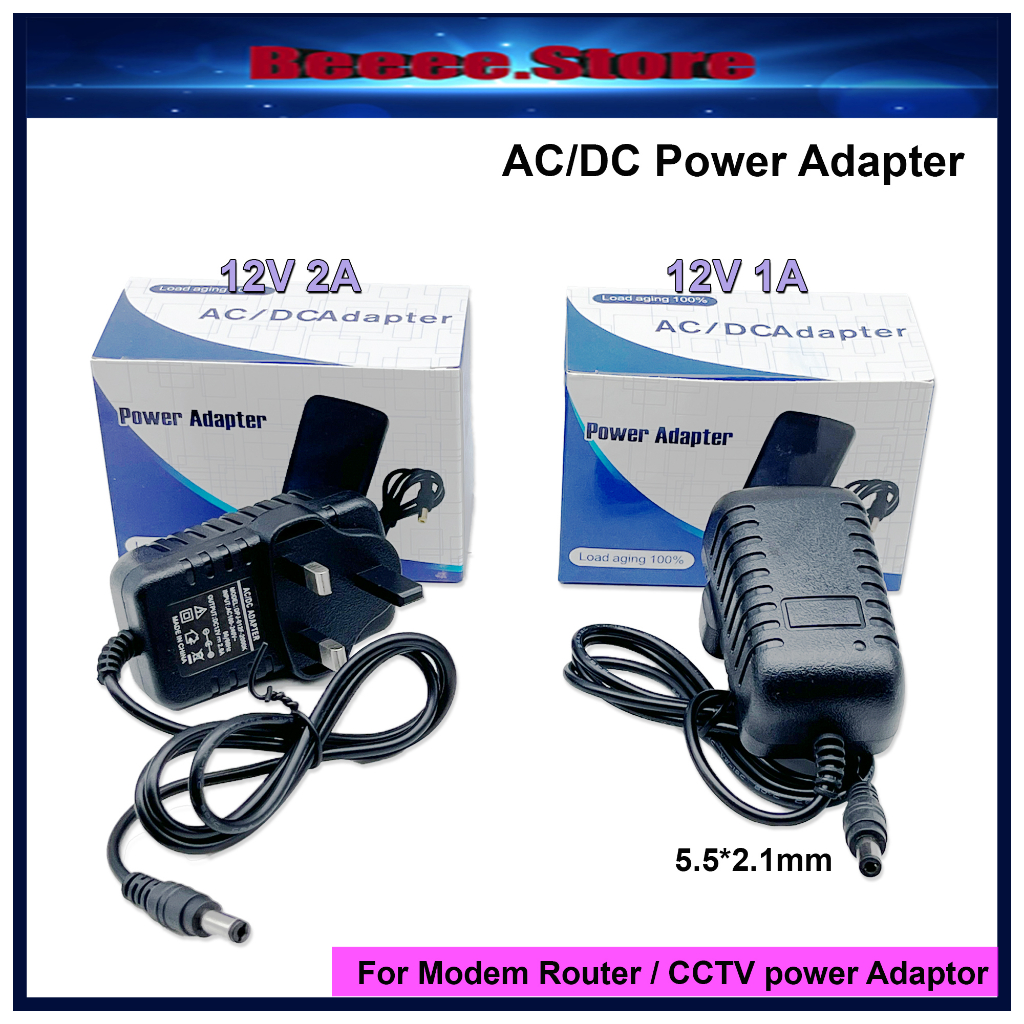 Power Adapter DC 12V 1A 2A 5.5mm*2.1mm For Modem Router / CCTV power ...
