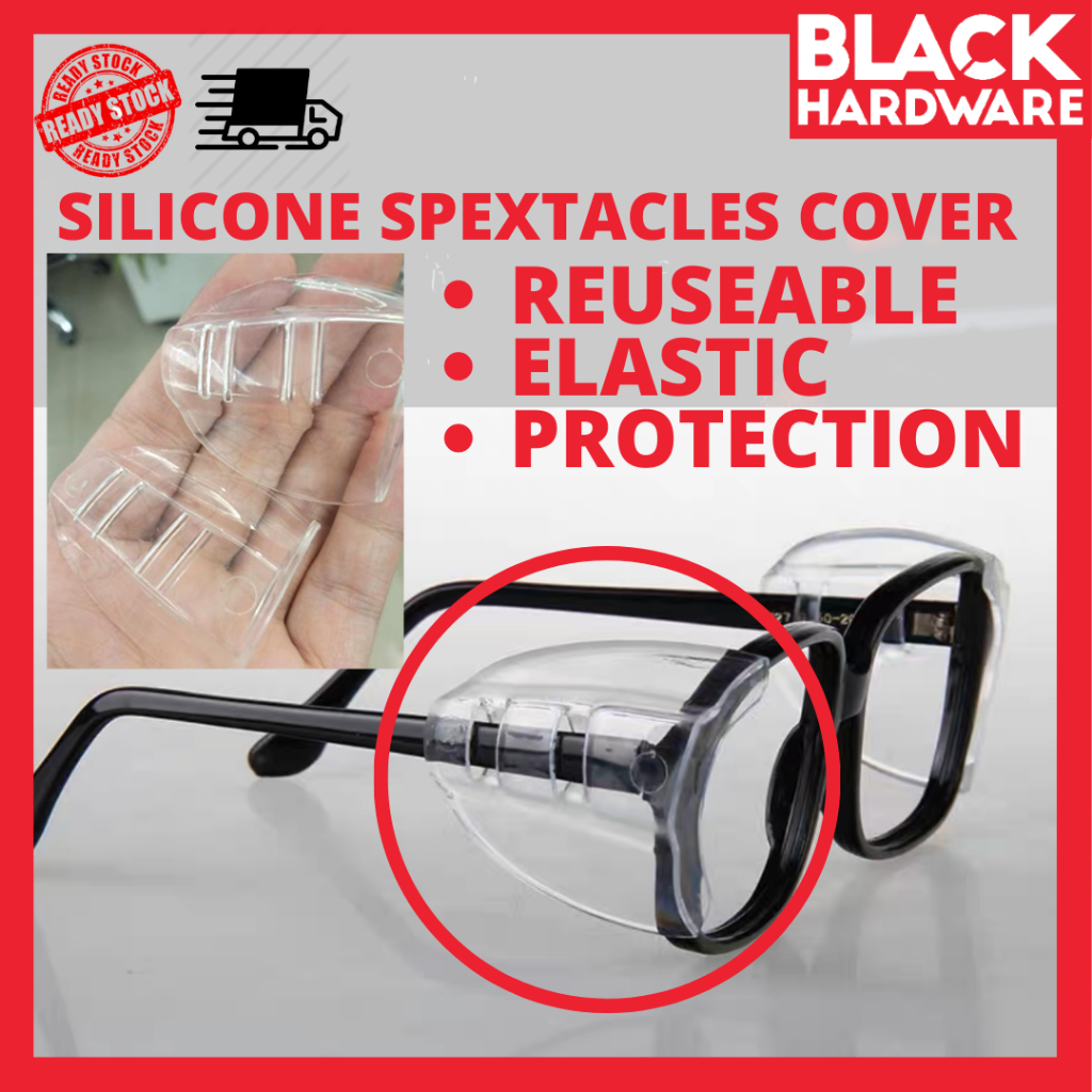 Black Hardware Clear Side Shields Universal Fit Flexible For Eye ...