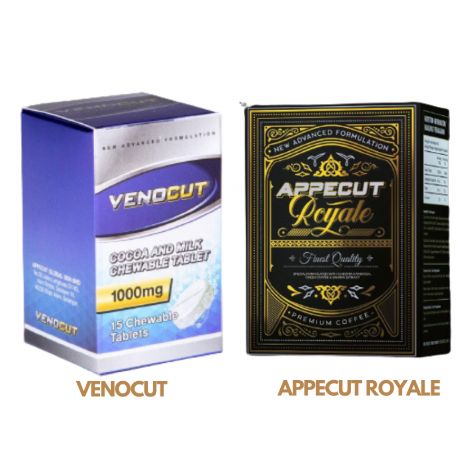 Appecut royale (15 sachets) + Venoccut 1000mg (15 Chewable Tablets ...