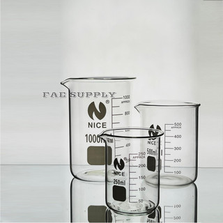 Borosilicate Glass Beaker Bikar Kaca Low Form with graduation, 25 50 ...