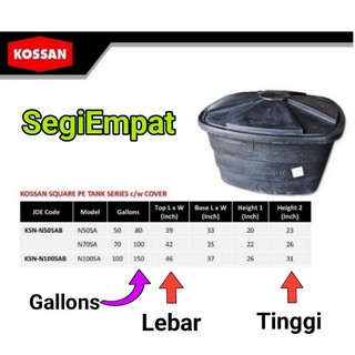 Poly Tangki Poly Tank Kossan(N50 80G)(N70 100G) SIRIM | Shopee Malaysia