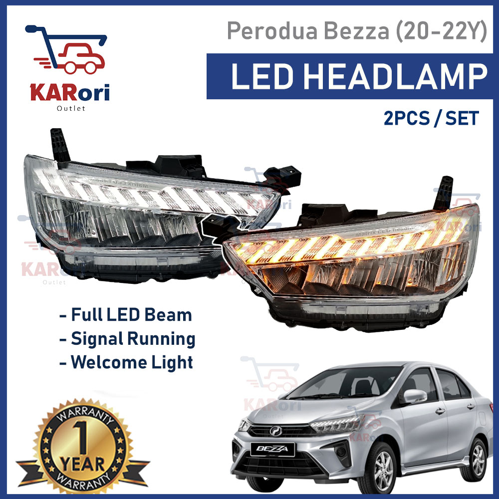 PERODUA BEZZA 2020 - 2022Y DYNAMIC LED HEAD LAMP WITH SIGNAL RUNNING (2 ...