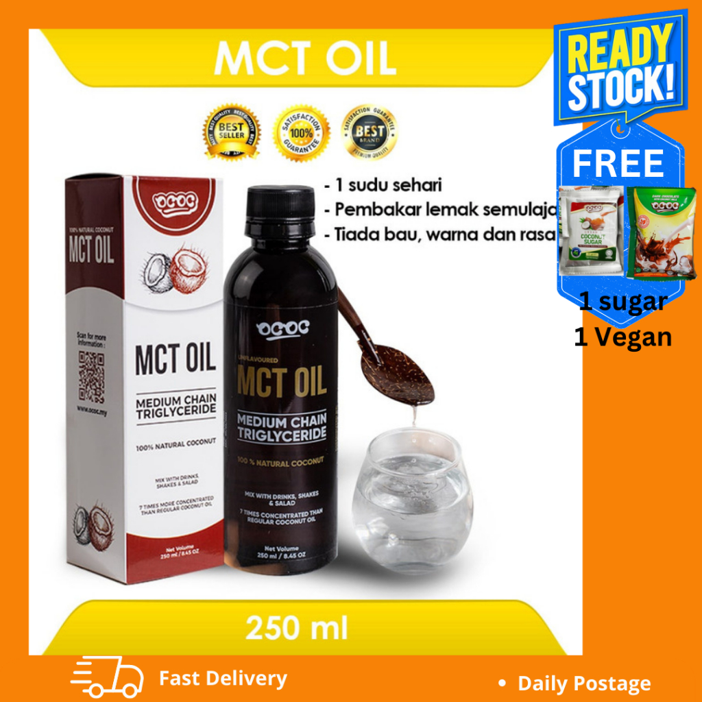 OCOC MCT OIL | 100% Organic Coconut Oil | Fat Burner | Brain Booster | Minyak Extrak Kelapa ...
