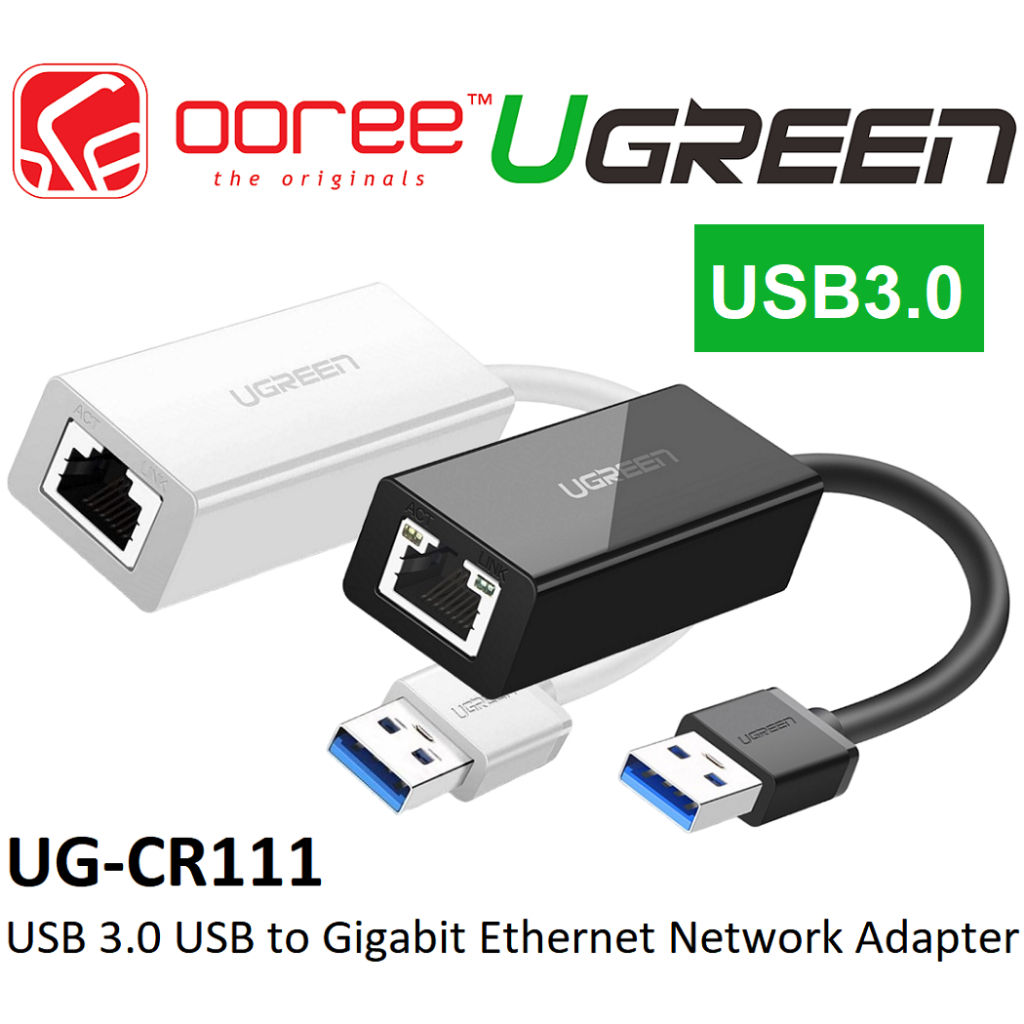 UGREEN CR111 USB 3.0 USB3.0 TO GIGABIT ETHERNET NETWORK ADAPTER WITH ...