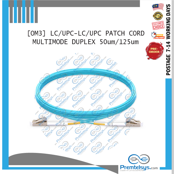 [PRE-ORDER] OM3 LC/UPC-LC/UPC Patch Cord Multimode Duplex (5m-50m ...
