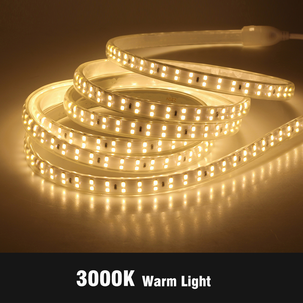 220V Strip Light 2835 2m/3m/5m/10m/20m 180LEDs/m 6000K 4000K 3000K IP67 ...