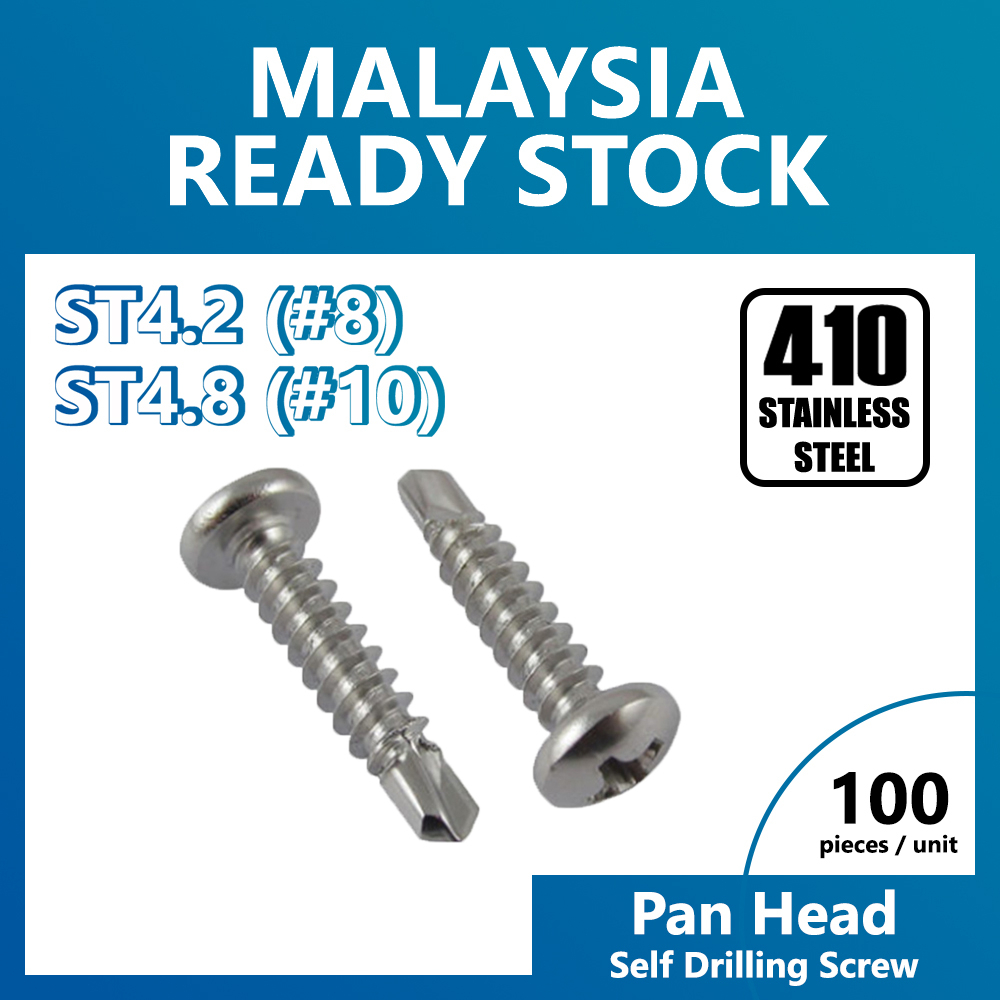 ST4.2 ST4.8 Pan Head Self Drilling Screw 410 Stainless Steel Hex ...