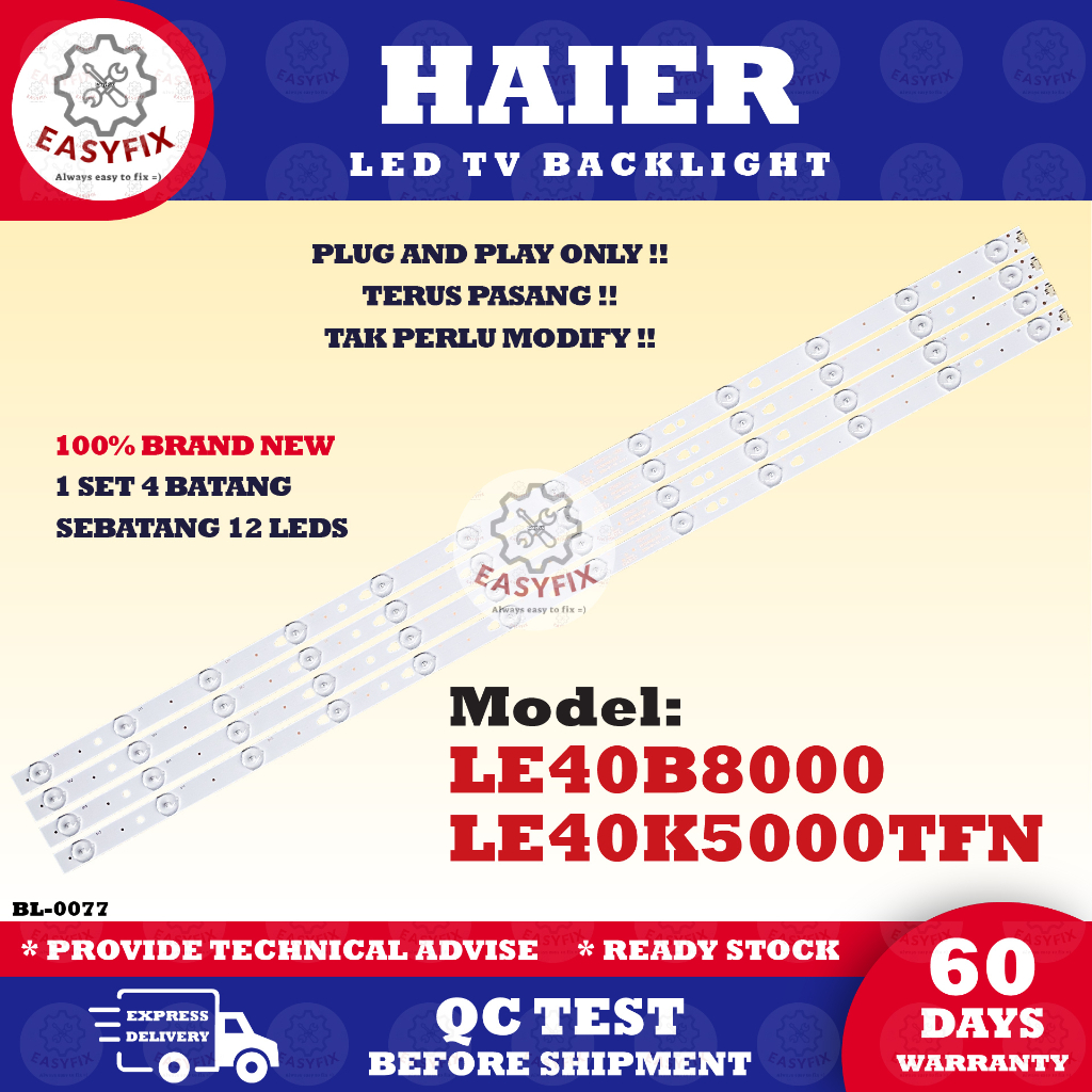 LE40B8000 / LE40K5000TFN HAIER 40" INCH LED TV BACKLIGHT ( LAMPU TV ...