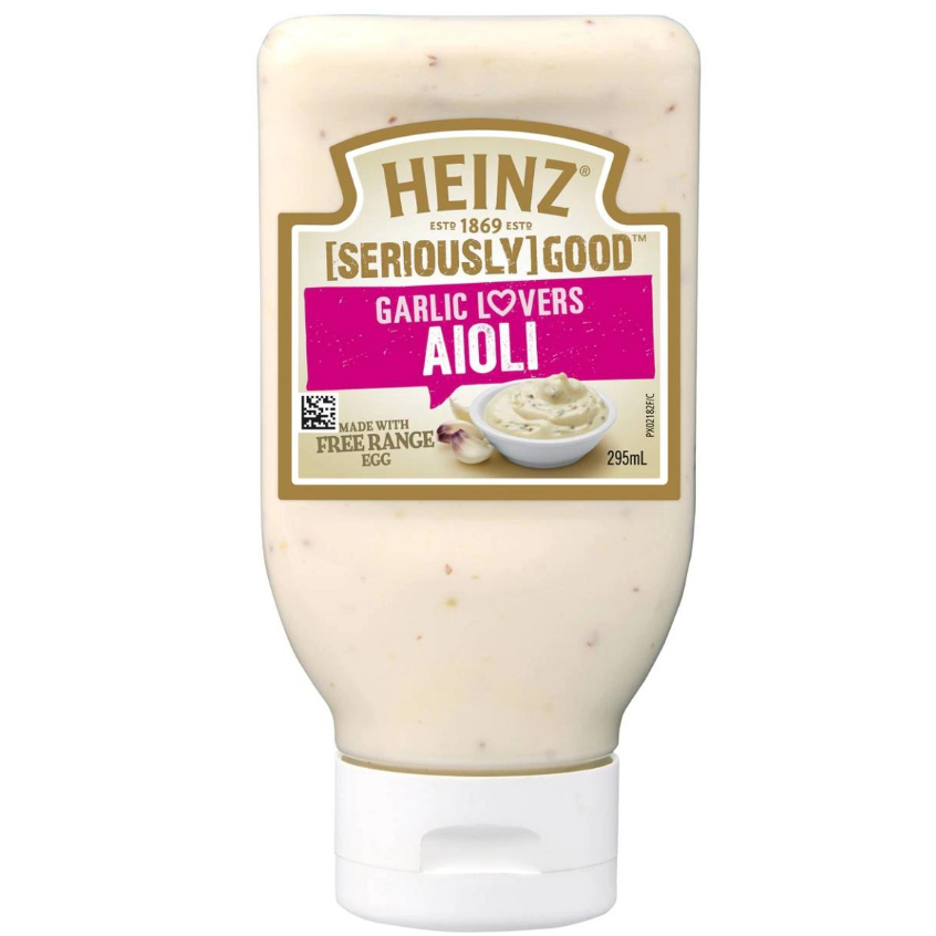 Heinz Seriously Good Mayonnaise Garlic Lovers Aioli Mayo, 295ml ...