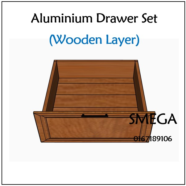 Aluminium Drawer Set [Wooden Layer] Laci Set with Door | Shopee Malaysia