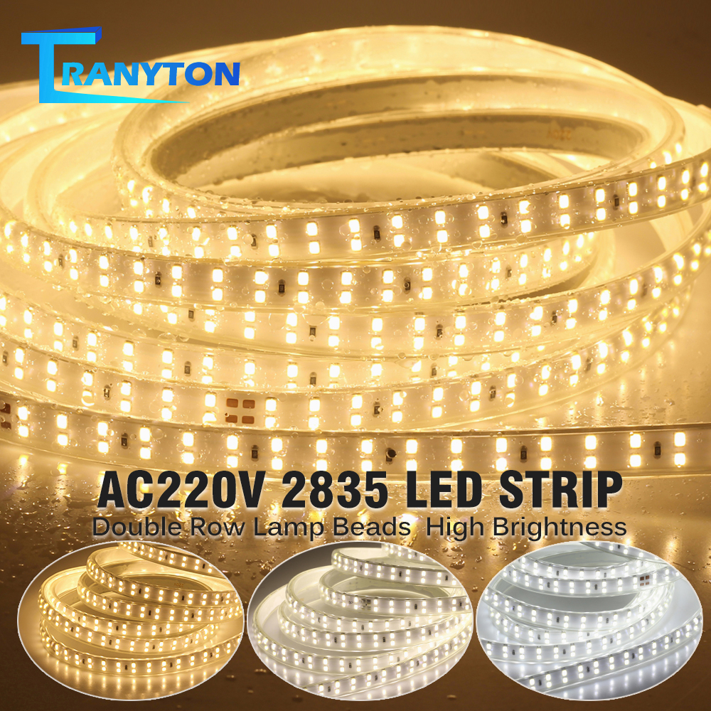 220V Strip Light 2835 2m/3m/5m/10m/20m 180LEDs/m 6000K 4000K 3000K IP67 ...
