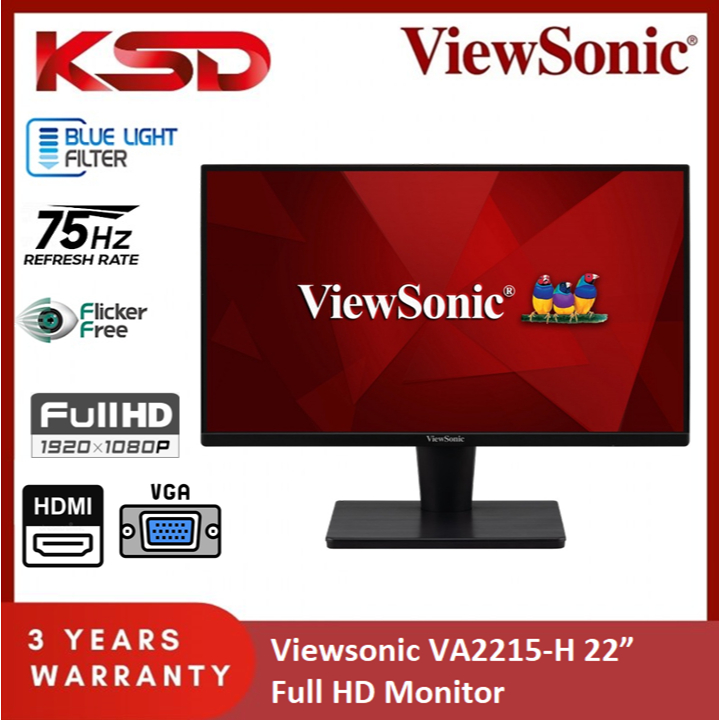 ViewSonic VA2215-H 22-Inch Full HD Monitor (1920 x 1080) VA 4ms 75Hz ...