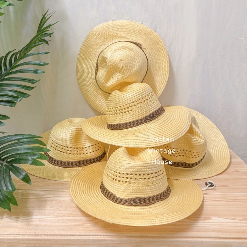 (Rattanvintage) 🔥 Cowboy Hat | Outdoor Beach Hat | Topi Mengkuang ...