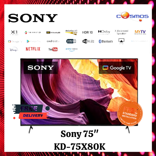 Sony 75" X80K 4K Ultra HD High Dynamic Range (HDR) Smart TV (Google TV ...