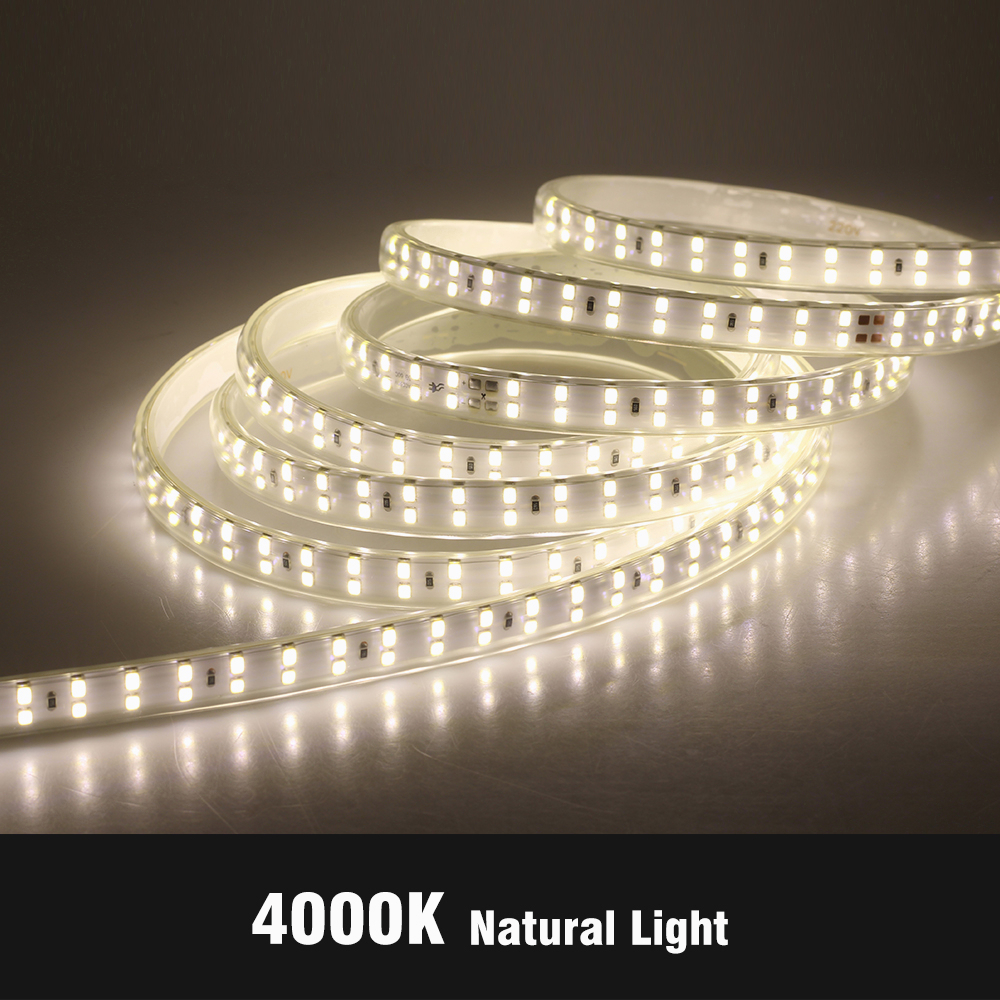 220V Strip Light 2835 2m/3m/5m/10m/20m 180LEDs/m 6000K 4000K 3000K IP67 ...