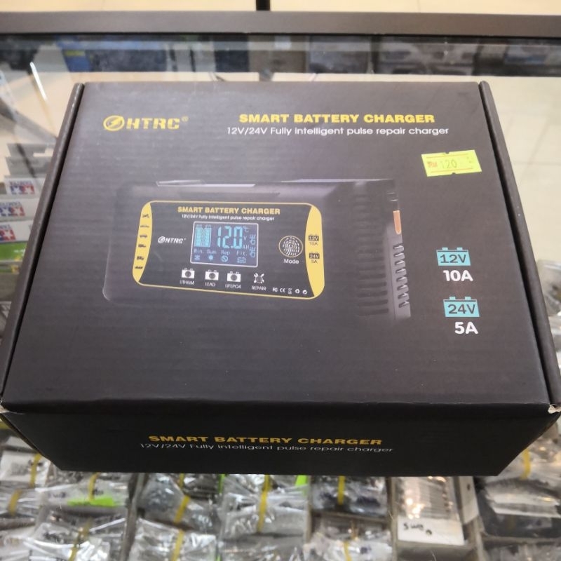 HTRC Car Battery Charger 12V/24V 10Amp 7 Stages Lithium Lead-Acid ...