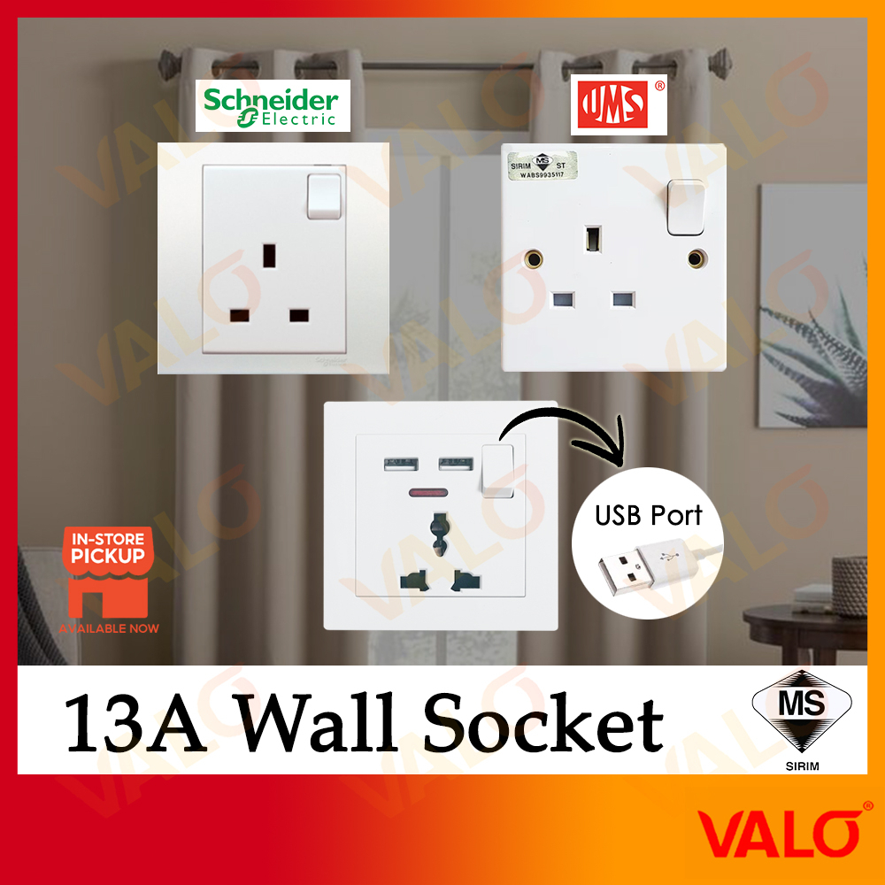 【USB【Neon】13A Switches Socket Outlet / Schneider 13A Vivace socket ...