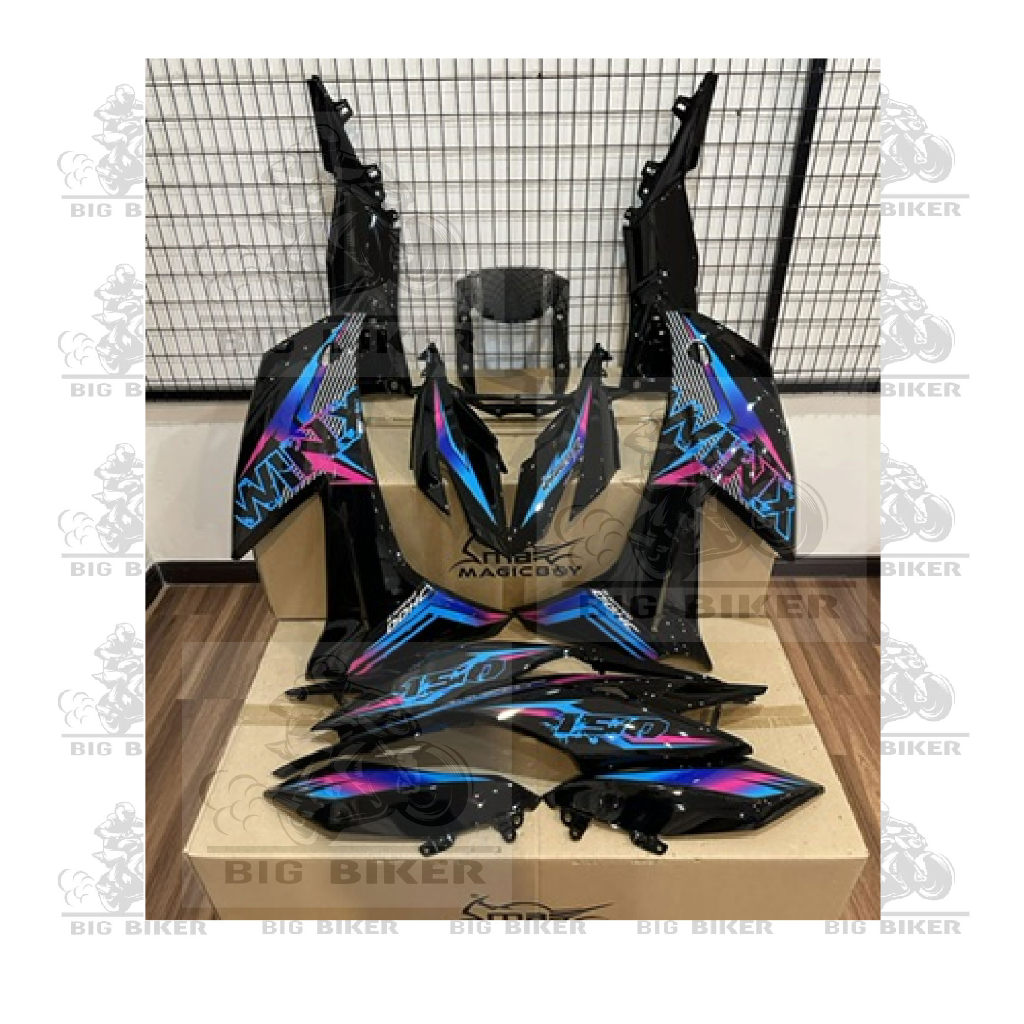 BIG BIKER BODY COVER SET RSX150 WINNER STRIPE EX THAI RAINBOW BATMAN ...