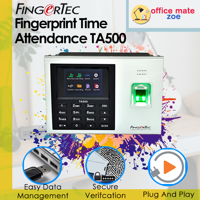 FingerTec TA500 Fingerprint Thumbprint Time Attendance Machine Fingerprint Mesin Kehadiran ...