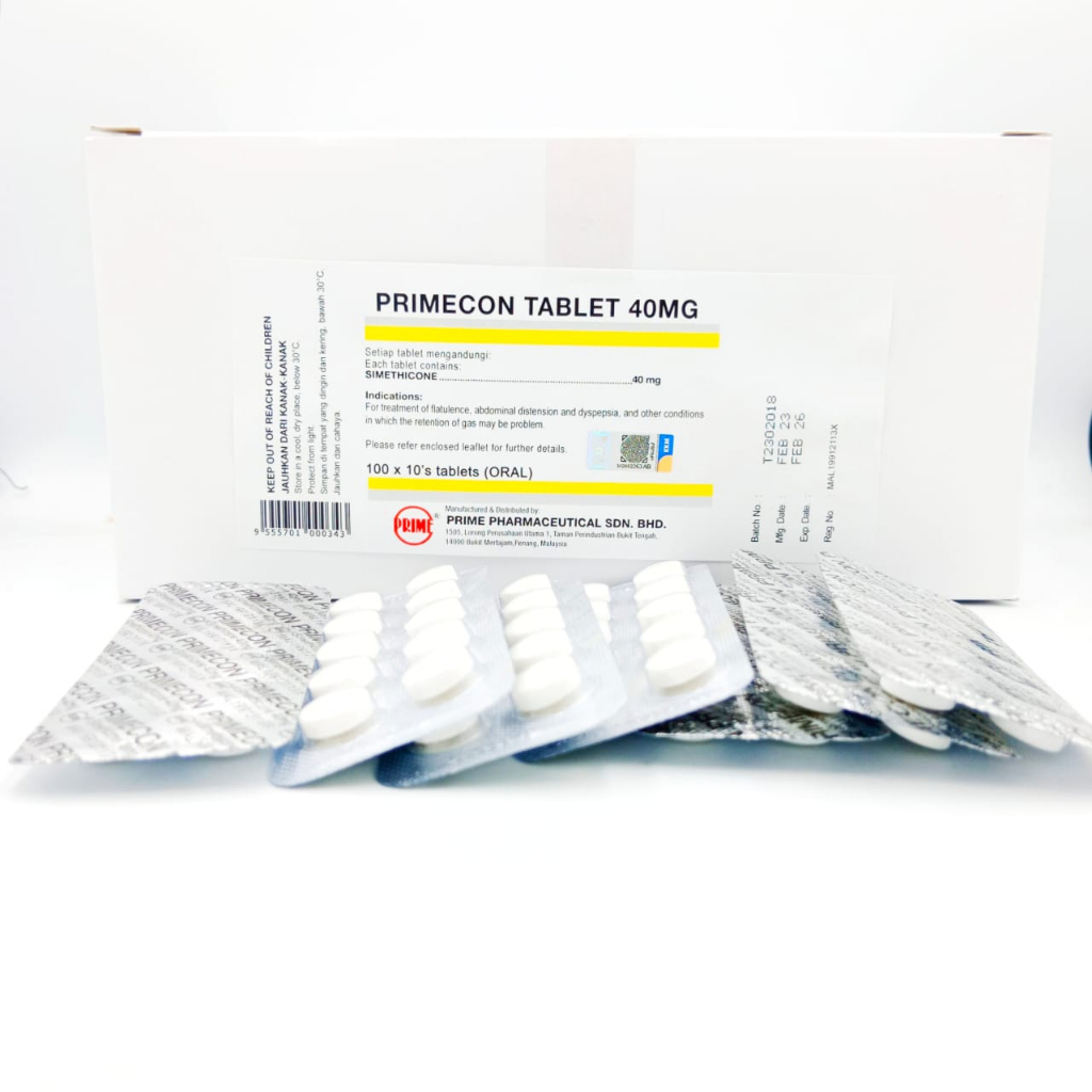 Primecon Tablet 40mg (SIMETHICONE) EXP06/27 | Shopee Malaysia