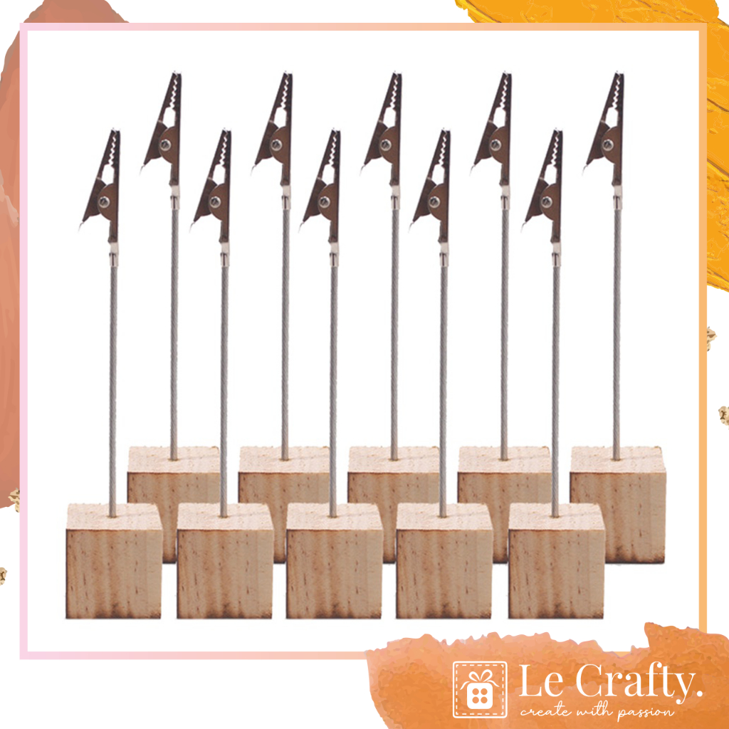 [LECRAFTY] Wooden Place Card Holder Clips Wedding Place Card Holder ...