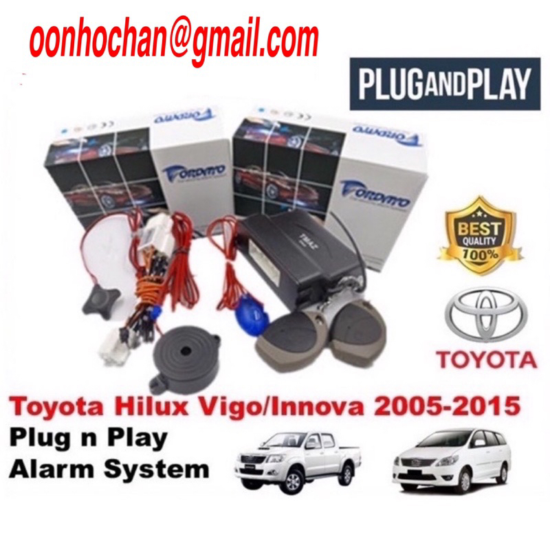 TOYOTA HILUX VIGO / TOYOTA INNOVA 2005 - 2015 OEM PLUG & PLAY CAR ALARM ...