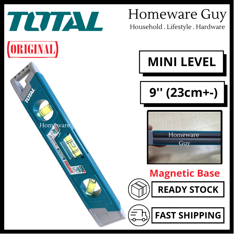 (TOTAL) 9'' Magnetic Mini Spirit Level Mini Spirit Level Penimbang Air ...