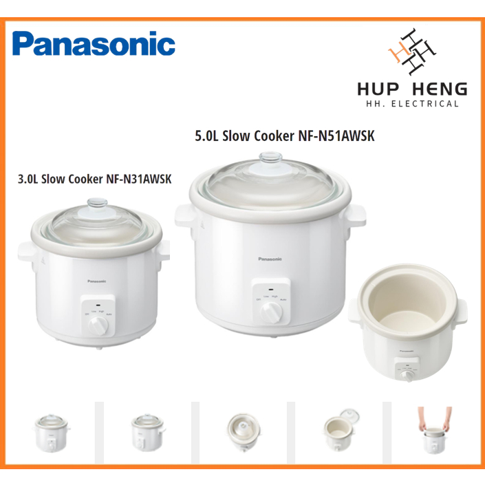 PANASONIC NF-N31A 3.0L SLOW COOKER CERAMIC POT/NF-N51A 5.0L SLOW COOKER ...
