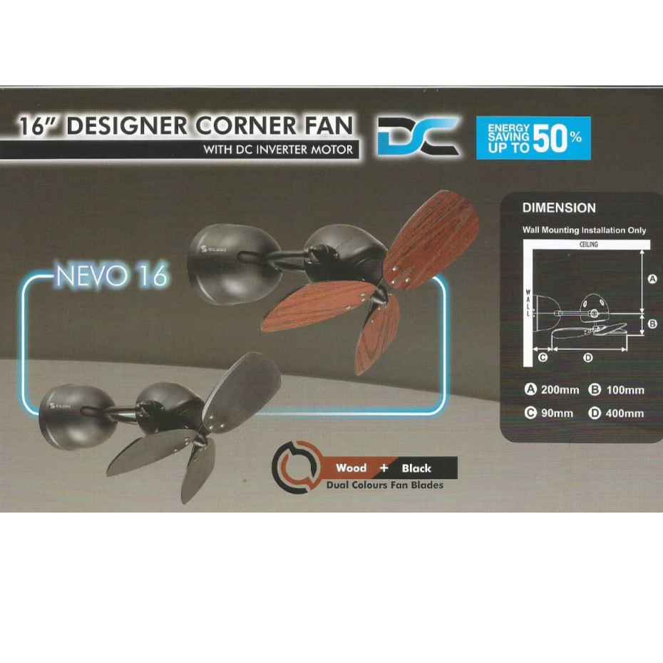 SILENZ Nevo 16” Wall Fan Remote Control Swing function | Shopee Malaysia