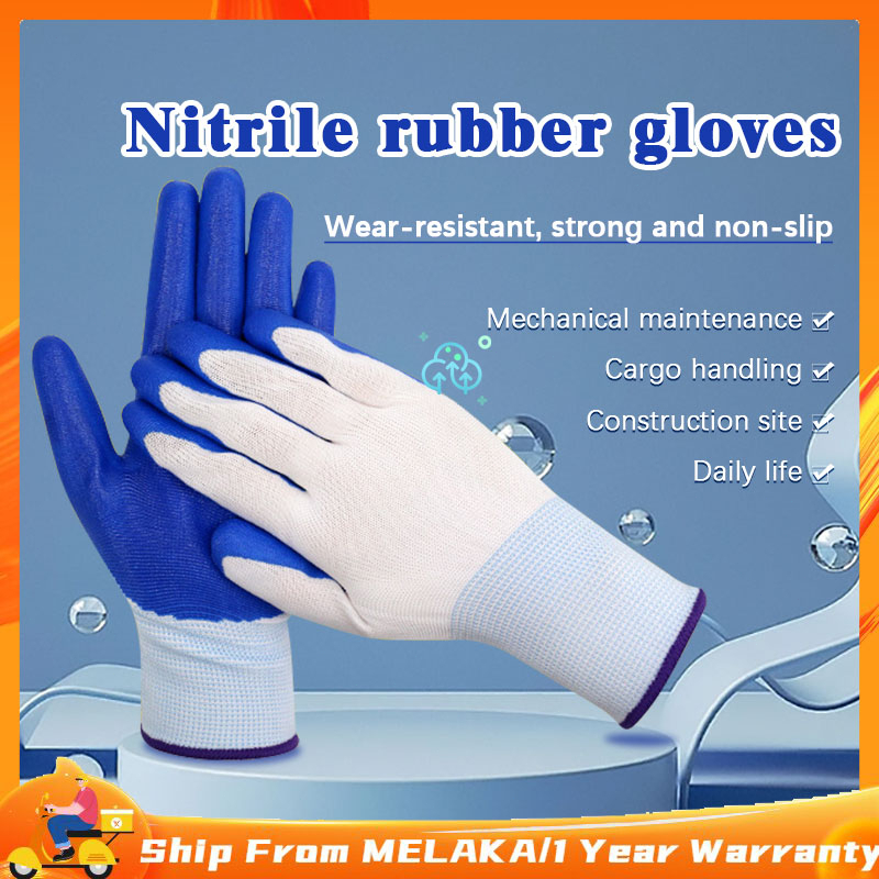 Safety Gloves Sarung Tangan Getah Work Glove Heavy Duty Gardening ...