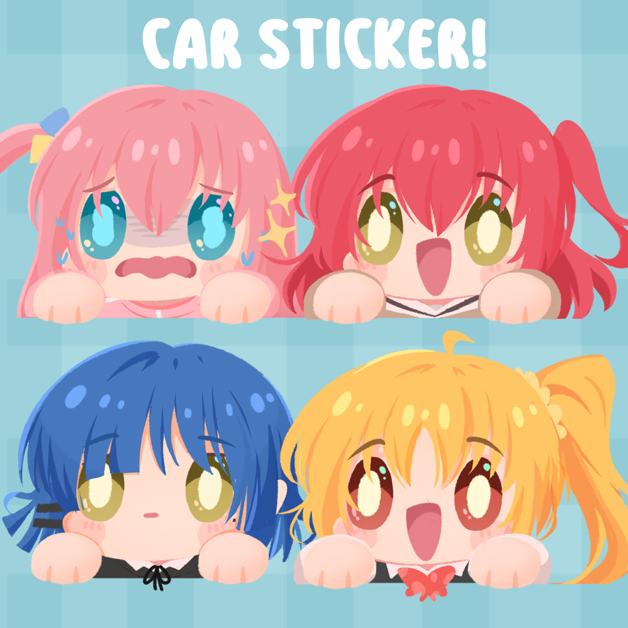 Bocchi The Rock cute chibi Decal Stickers for cars | Shopee Malaysia
