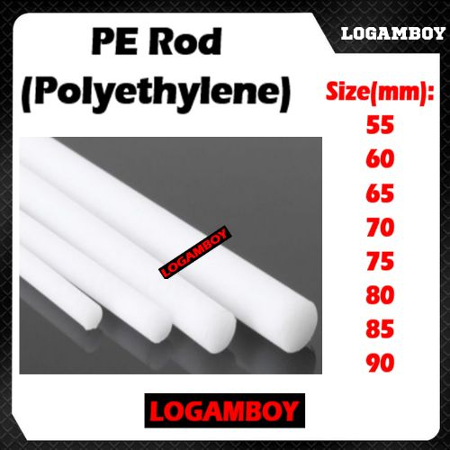 PE ROD HDPE Polyethylene SHAFT Rod White BATANG BUSH BUSHING 50mm 55mm ...