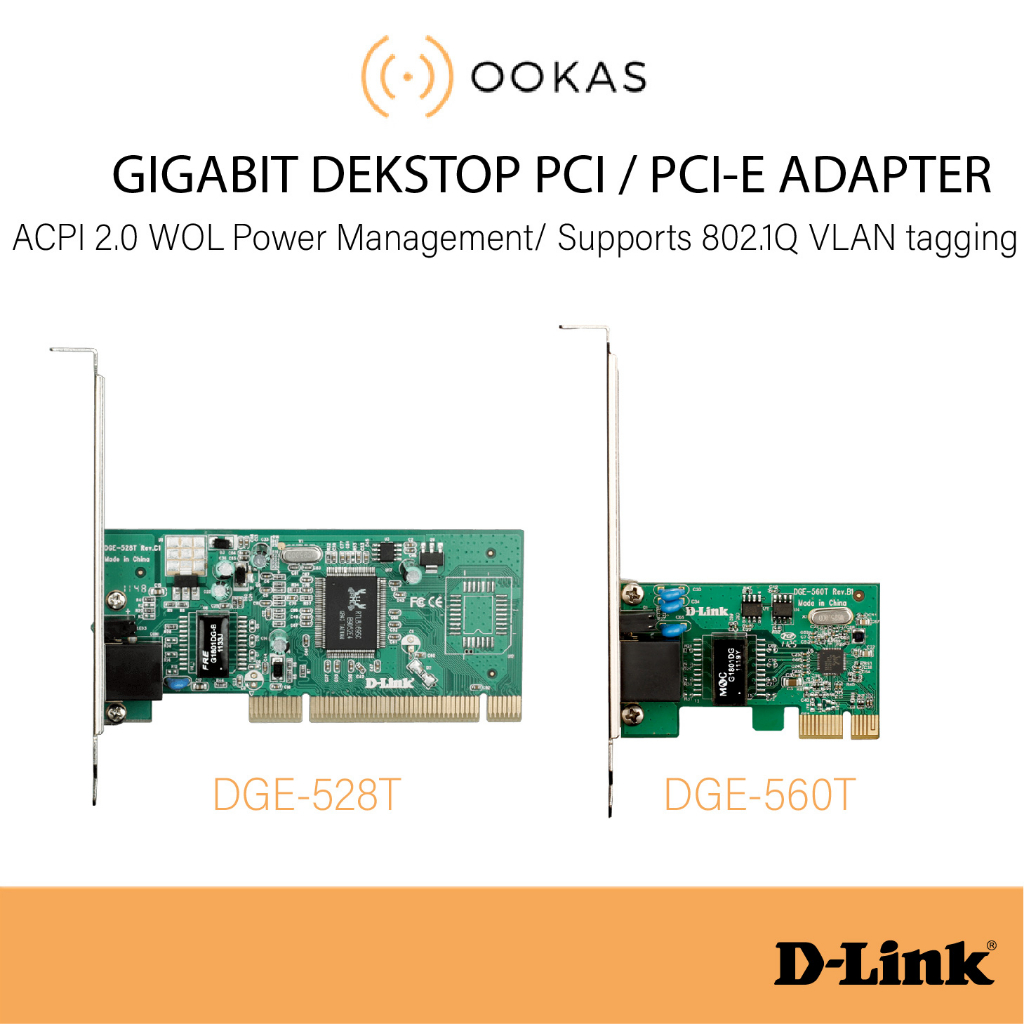 D-Link Gigabit Desktop PCI Express Adapter DGE-560T/DGE-528T | Shopee Malaysia