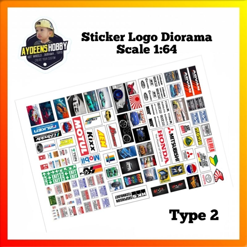 1/64 DIORAMA STICKER SCALE 1/64 FOR DIORAMA GARAGE WORKSHOP TYPE 2 (NEW ...