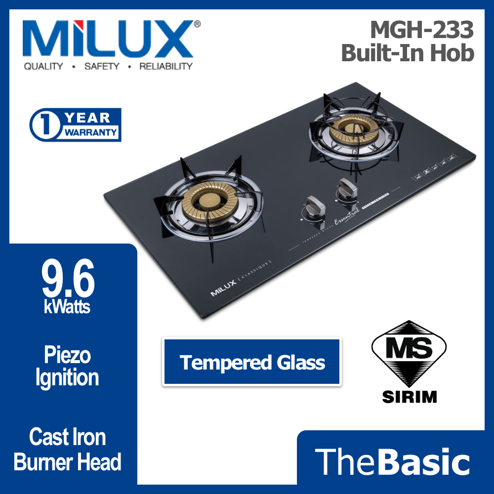 PENSONIC/MIDEA 2 Burners Built-In Hob with Tempered Glass Top Gas Dapur ...