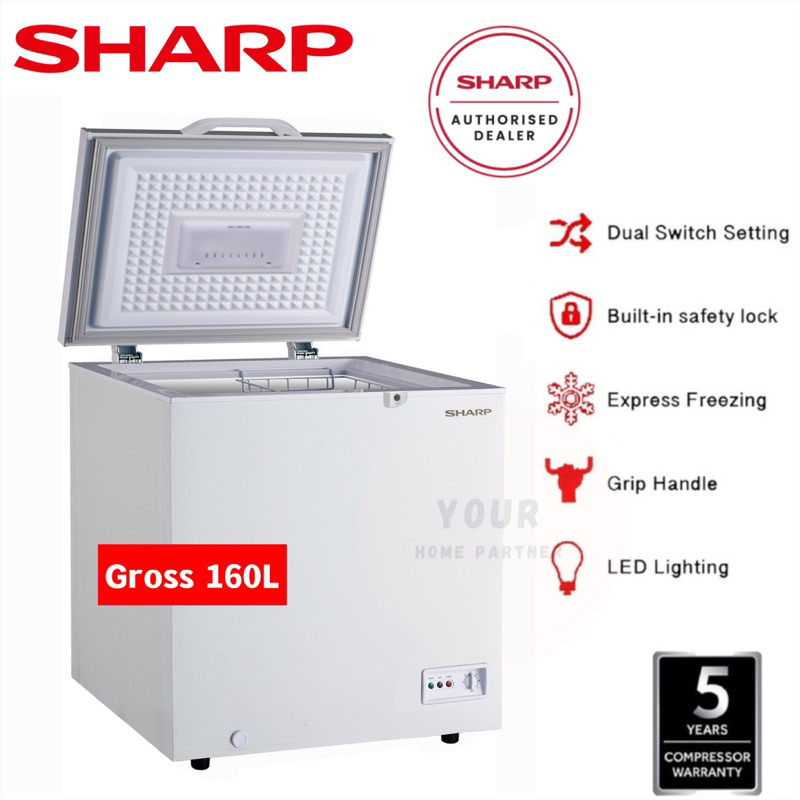 Sharp Chest Freezer SJC118 110L / SJC168 Gross 160L | Shopee Malaysia