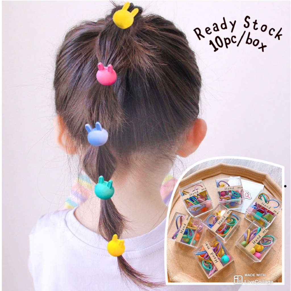 RAYA OFFER! Getah Rambut Budak / Kids Cute Korean Hairband 10pc / Getah ...