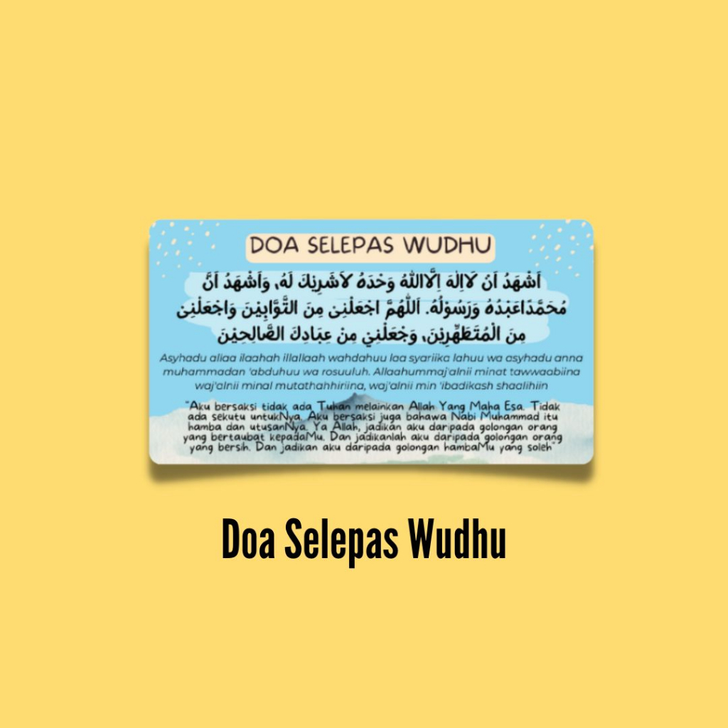 Colourful Sticker Doa Harian Pelbagai Warna Doa Makan/Doa Tidur ...