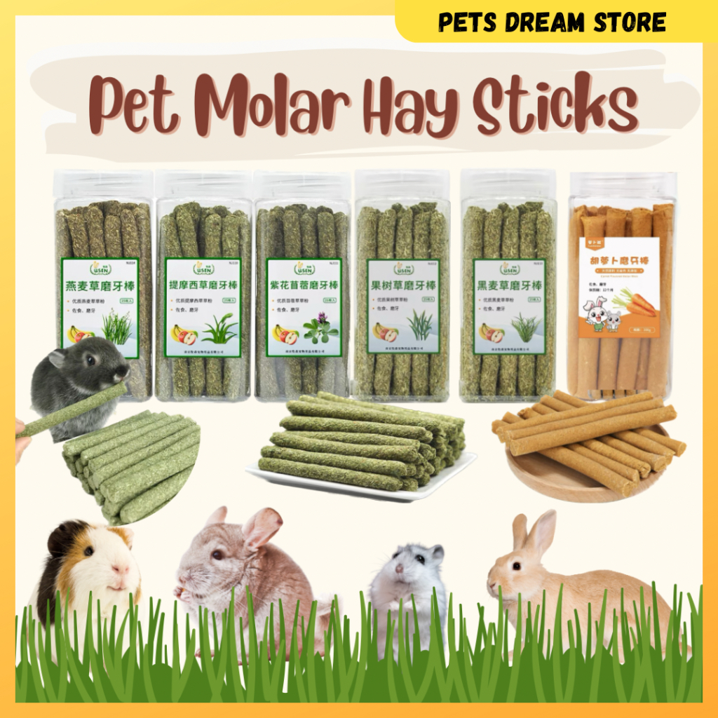 Pet Molar Hay Stick molar grass stick hamster rabbit chew chinchilla ...