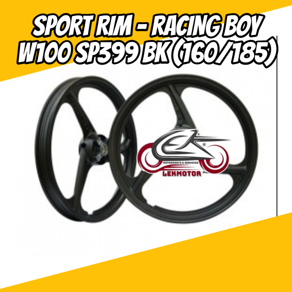 SPORT RIM - RACING BOY W100 SP399 BK (160/185) | Shopee Malaysia