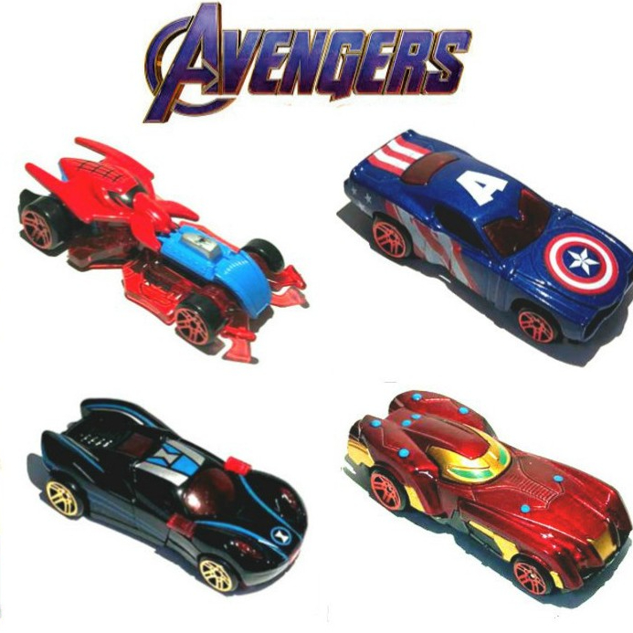 Marvel 4 In 1 DIE Cast Case Super Hero Alloy Car Collection | Shopee ...