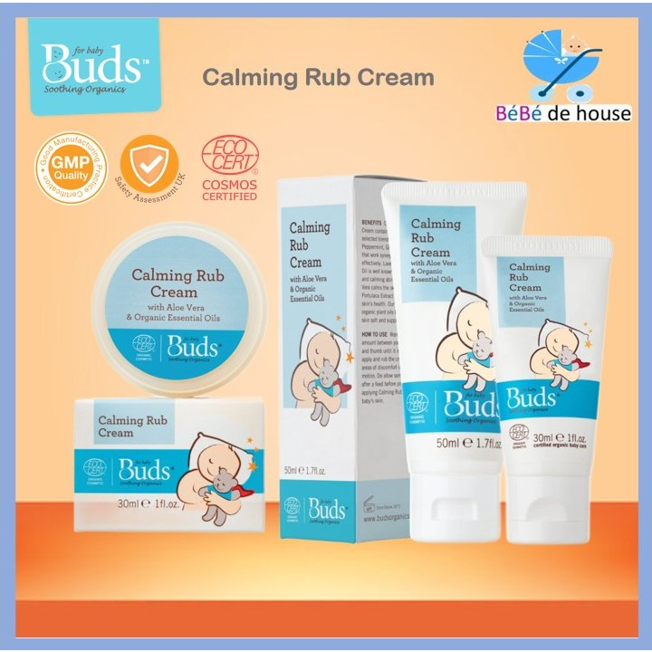 Buds Soothing Organics Calming Rub Cream Tube / Jar Type 30ml or 50ml ...