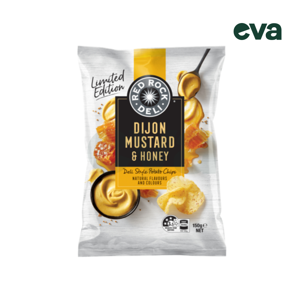 RED ROCK DELI AUSTRALIA DIJON MUSTARD & HONEY FLAVOURED POTATO CHIPS ...