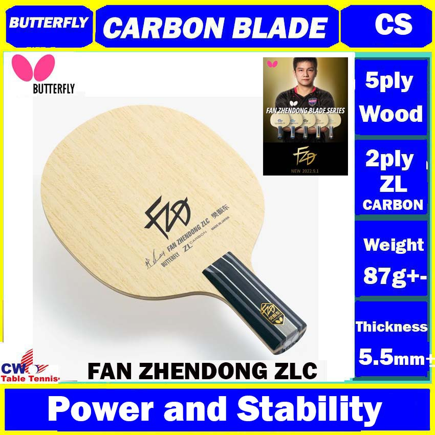 BUTTERFLY Fan Zhendong ZLC CS PENHOLD 5-ply wood + 2 ZL-Carbon BLADE TABLE TENNIS BAT PING PONG ...