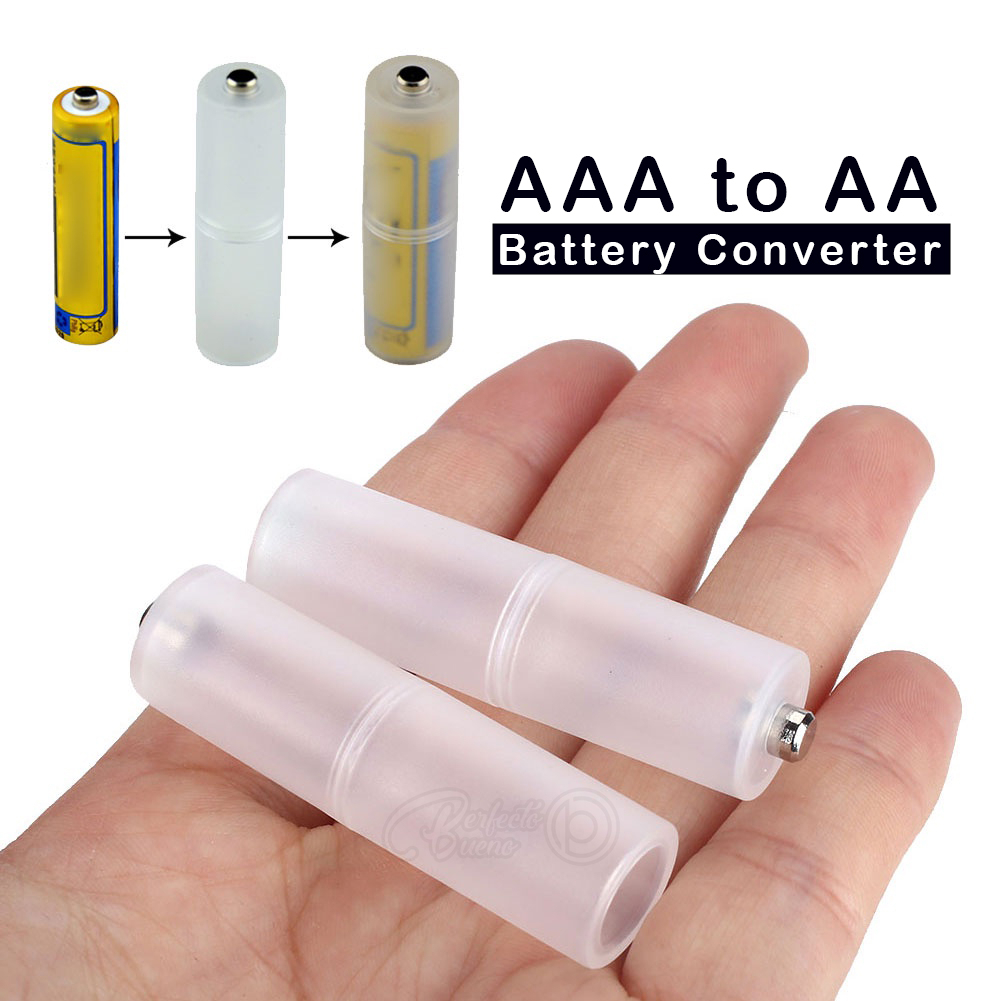 AAA to AA Size Battery Cell Converter Adaptor Cylindrical Case Holder ...