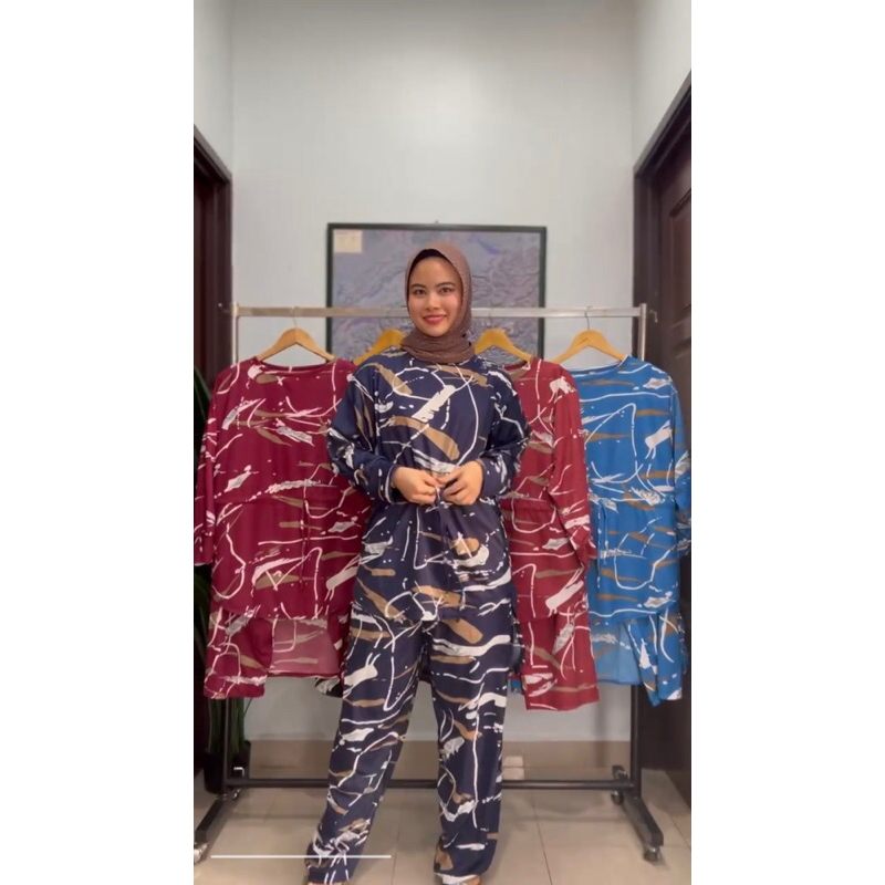 set muslimah jalur jalur | Shopee Malaysia