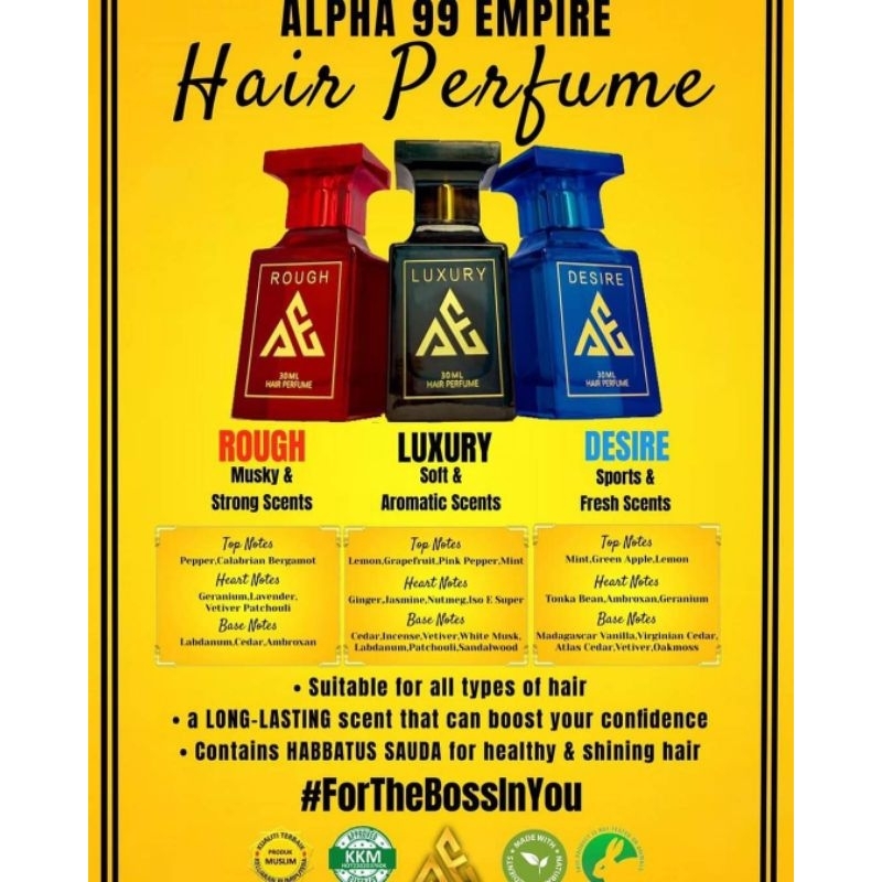 Hair perfume 30ml from Alpha 99 Empire | Shopee Malaysia