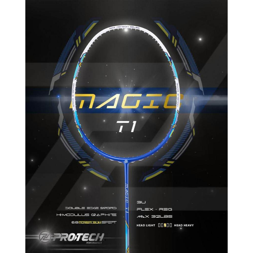 PROTECH MAGIC T1 BADMINTON RACKET (100% ORIGINAL) (FREE ORIGINAL ...